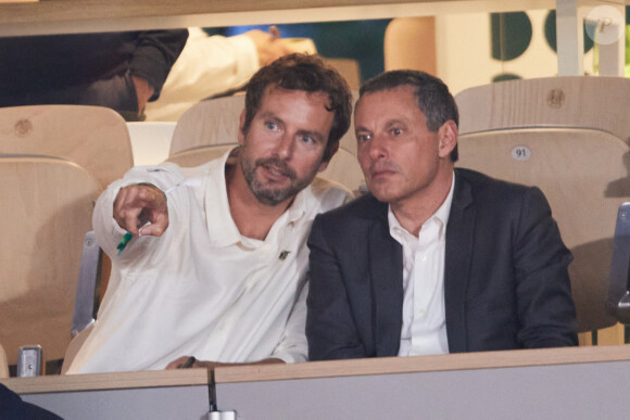Photo François Roelants et son mari Marc Olivier Fogiel Personnalités dans les tribunes lors