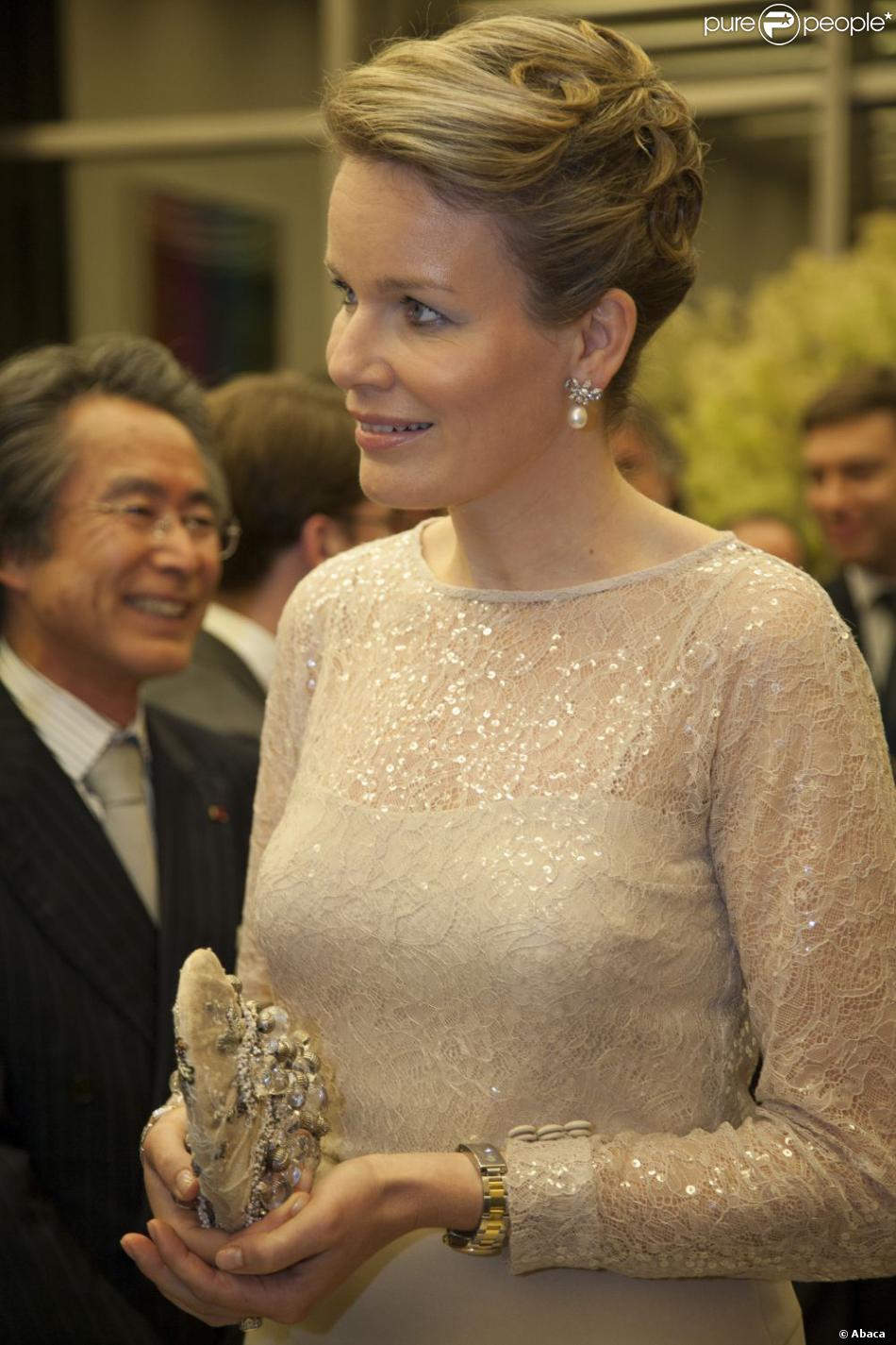 La princesse Mathilde de Belgique lors d'une réception en l'honneur de ...