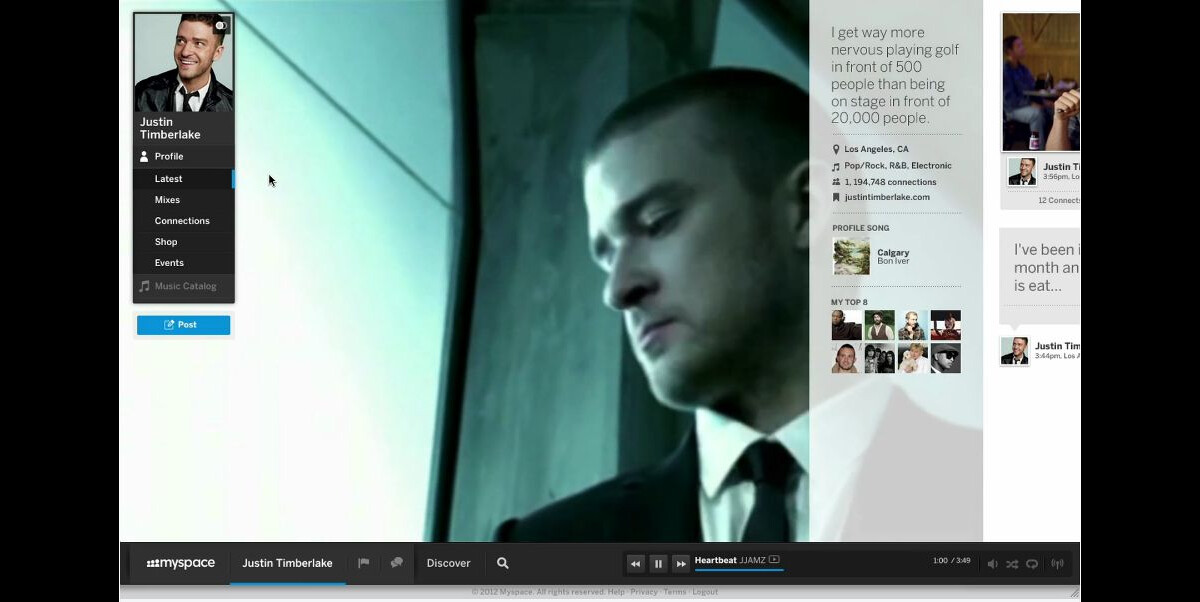 Vidéo : Le teaser du nouveau Myspace présenté par Justin Timberlake ...