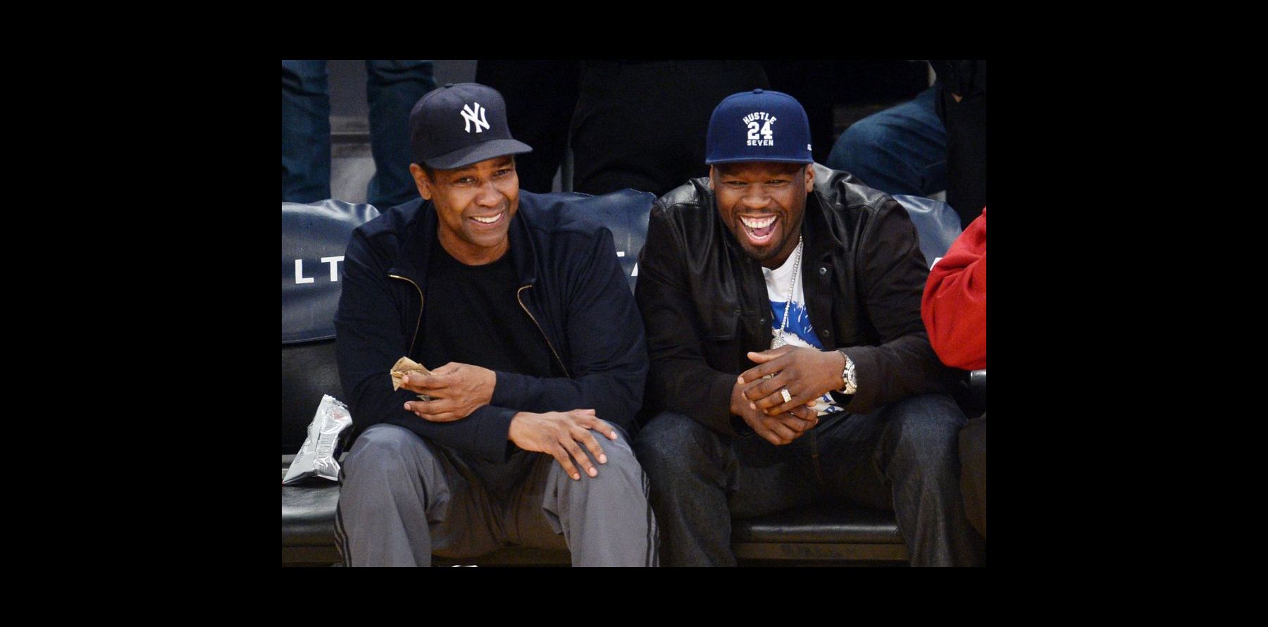 Denzel Washington et 50 Cent : Amis complices devant la victoire des Lakers - Purepeople