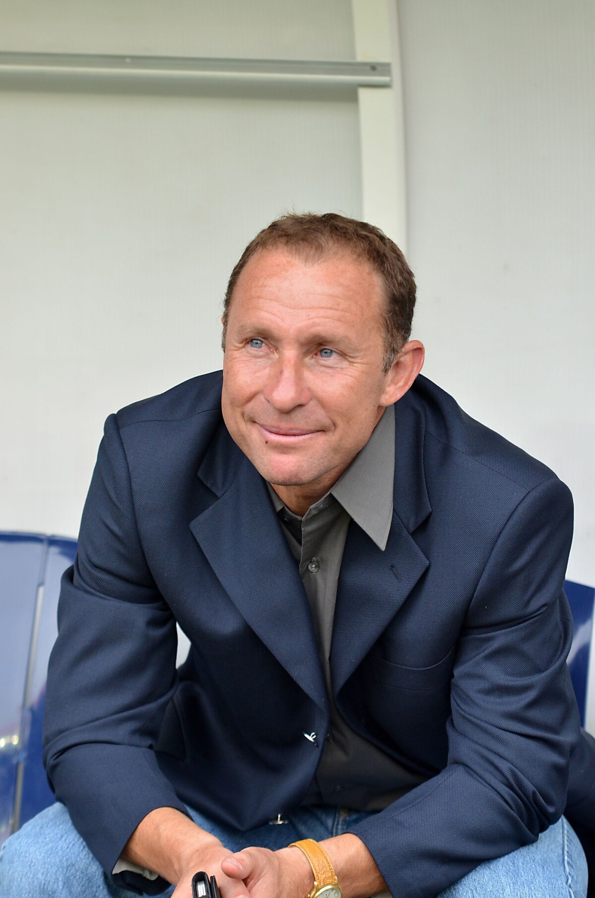 Photo : Jean-Pierre Papin à Paris, le 4 août 2012. - Purepeople