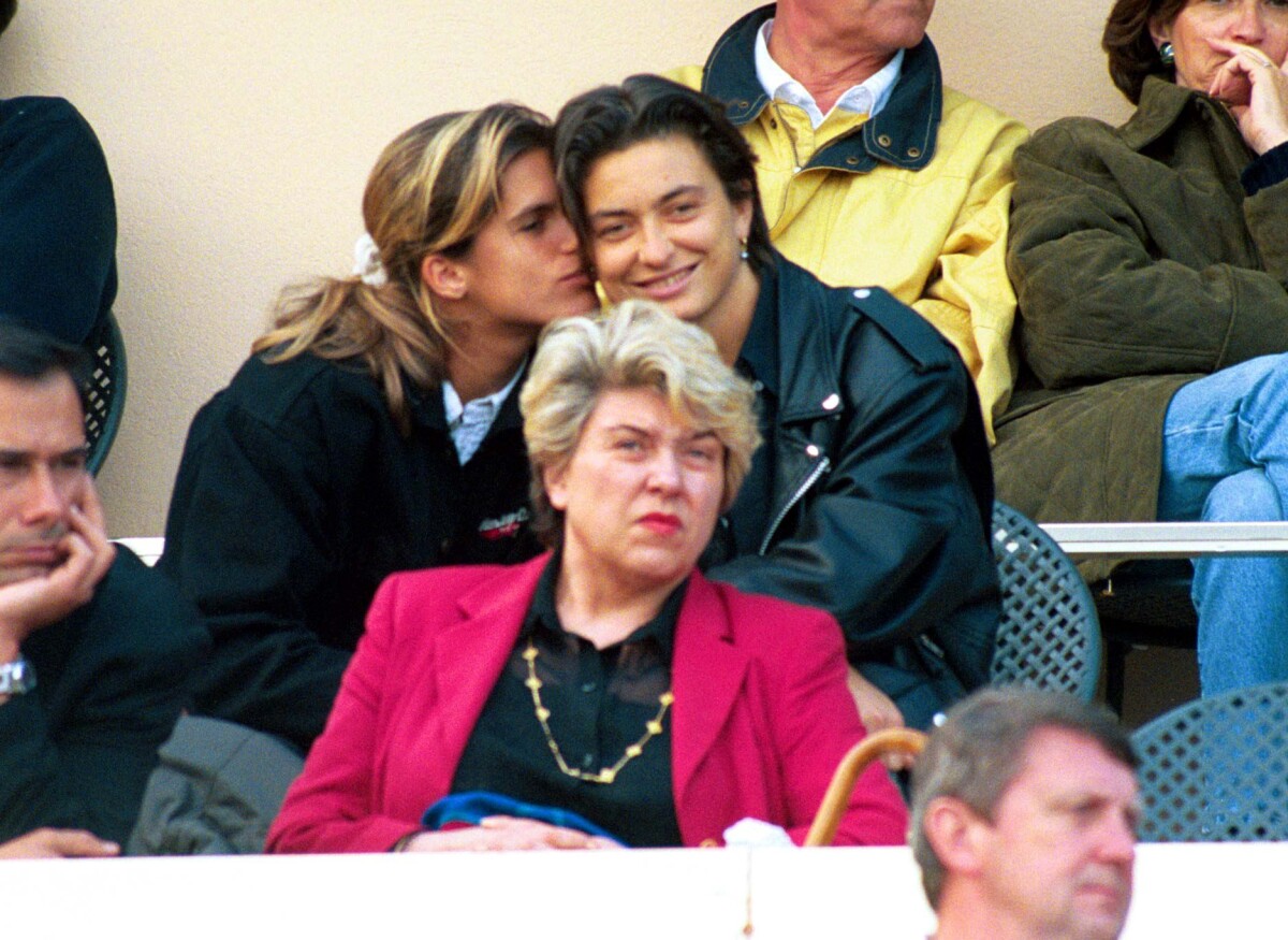 Photo : Amélie Mauresmo et Sylvie Bourdon lors de l'Open de tennis de Monte-Carlo, le 23 avril ...