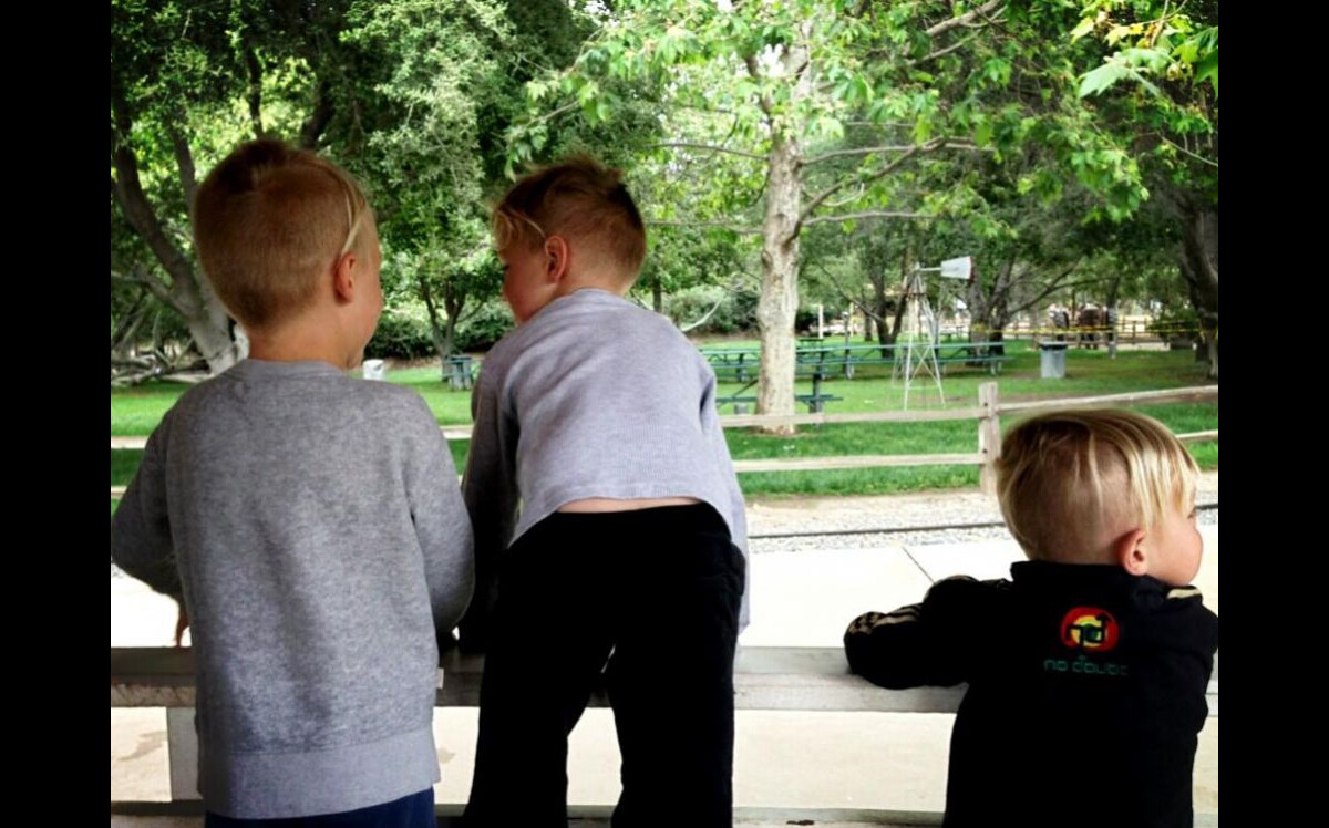 Photo : Tom Dumont a posté en avril 2013 une photo de ses trois fils ...