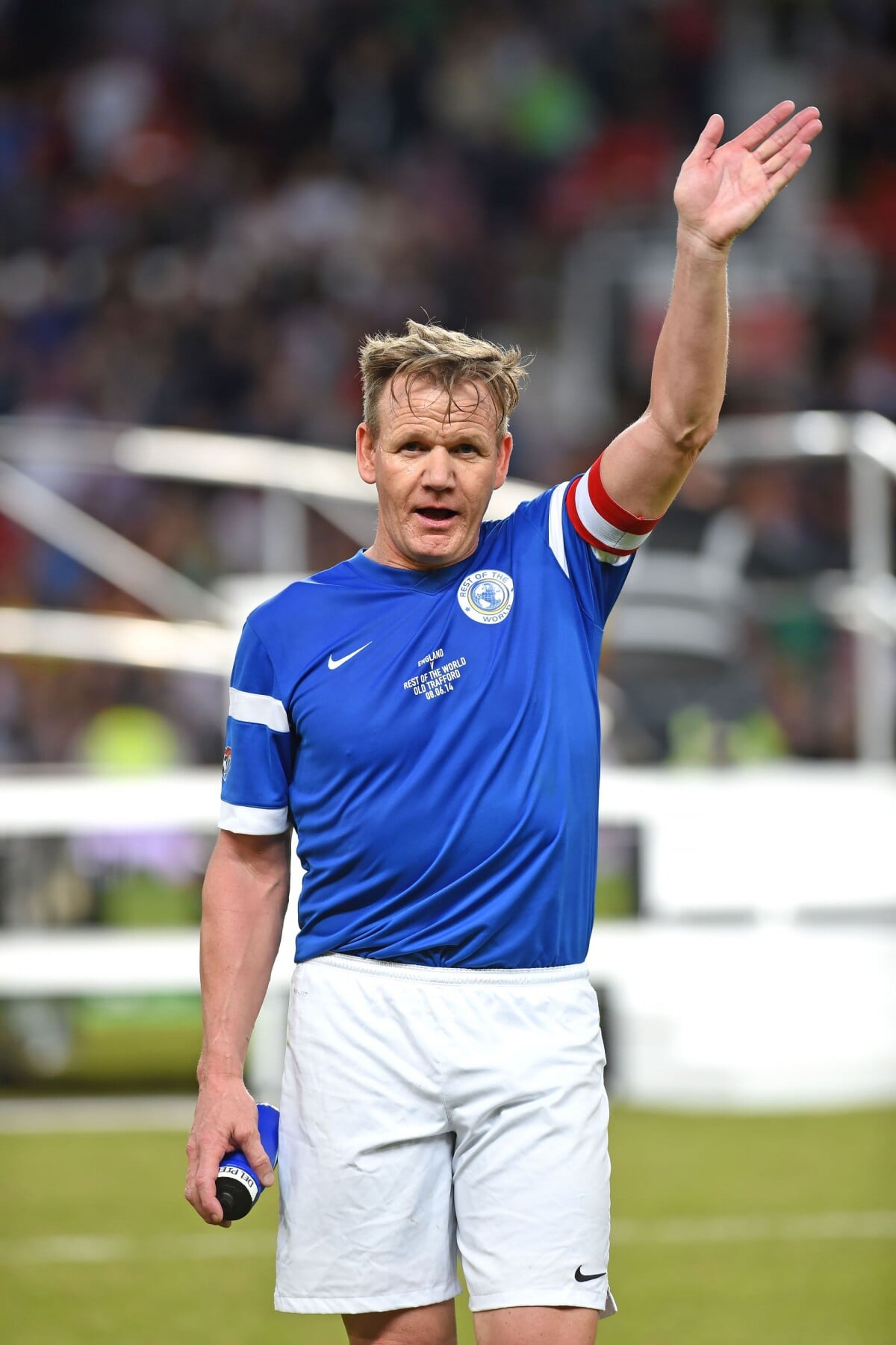 Vidéo : Gordon Ramsey lors de l'événement Soccer Aid, à Manchester le 8 ...