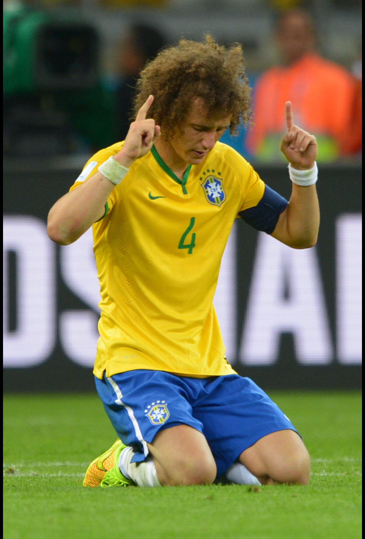 Photo : David Luiz après le match contre l'Allemagne (défaite 7-1) à ...