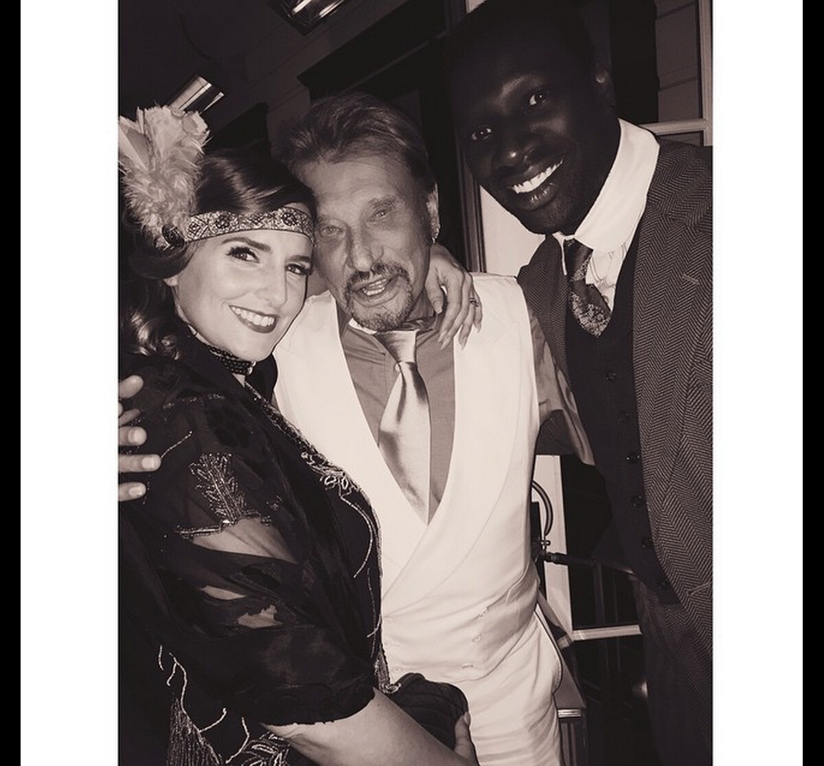 Photo : Johnny Hallyday avec Omar Sy et son épouse Hélène - Pour le 72e ...