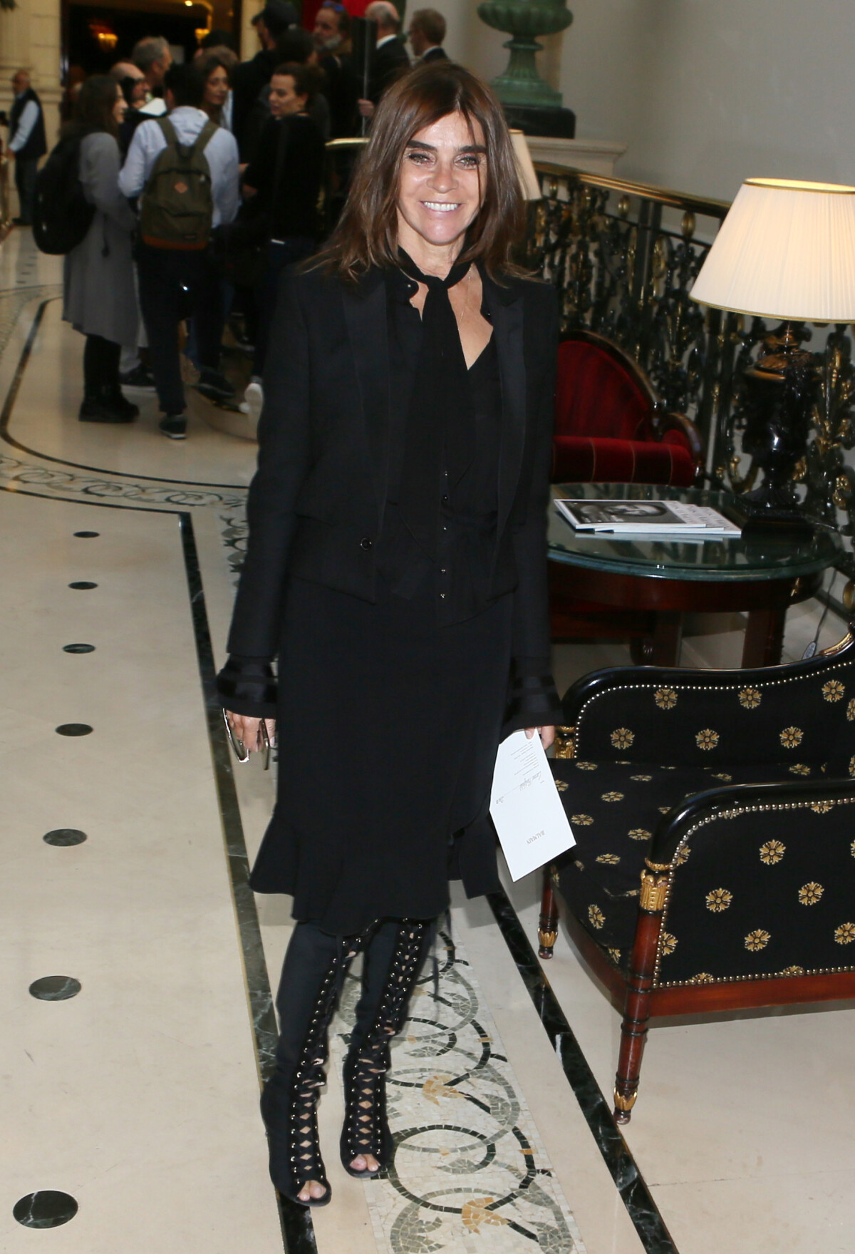 Photo : Carine Roitfeld à l'InterContinental lors du défilé Balmain ...