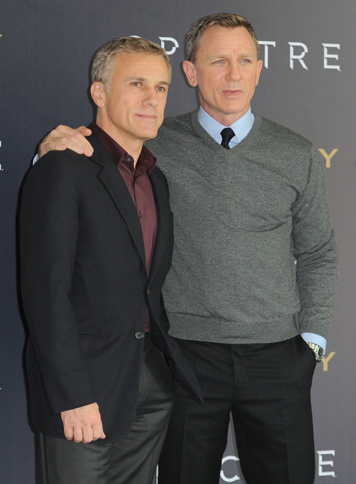 Photo : Christoph Waltz, Daniel Craig - Photocall du film "007 Spectre ...
