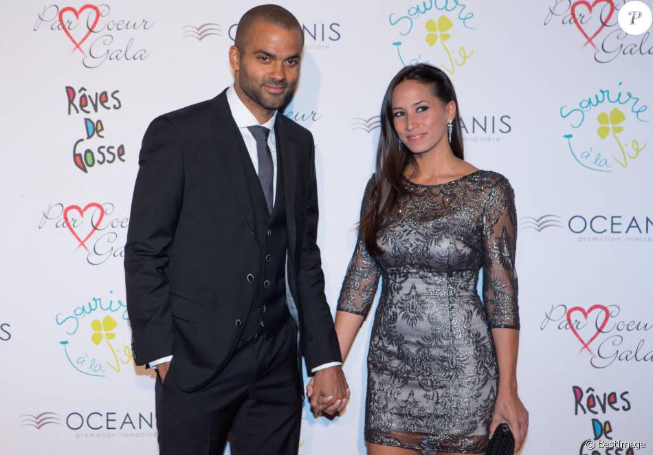 Tony Parker et sa femme Axelle lors du Par Coeur Gala à Lyon le 25 ...