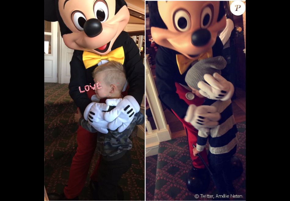 Amélie Neten et son petit Hugo à Disneyland pour Halloween 2015. Ici ...