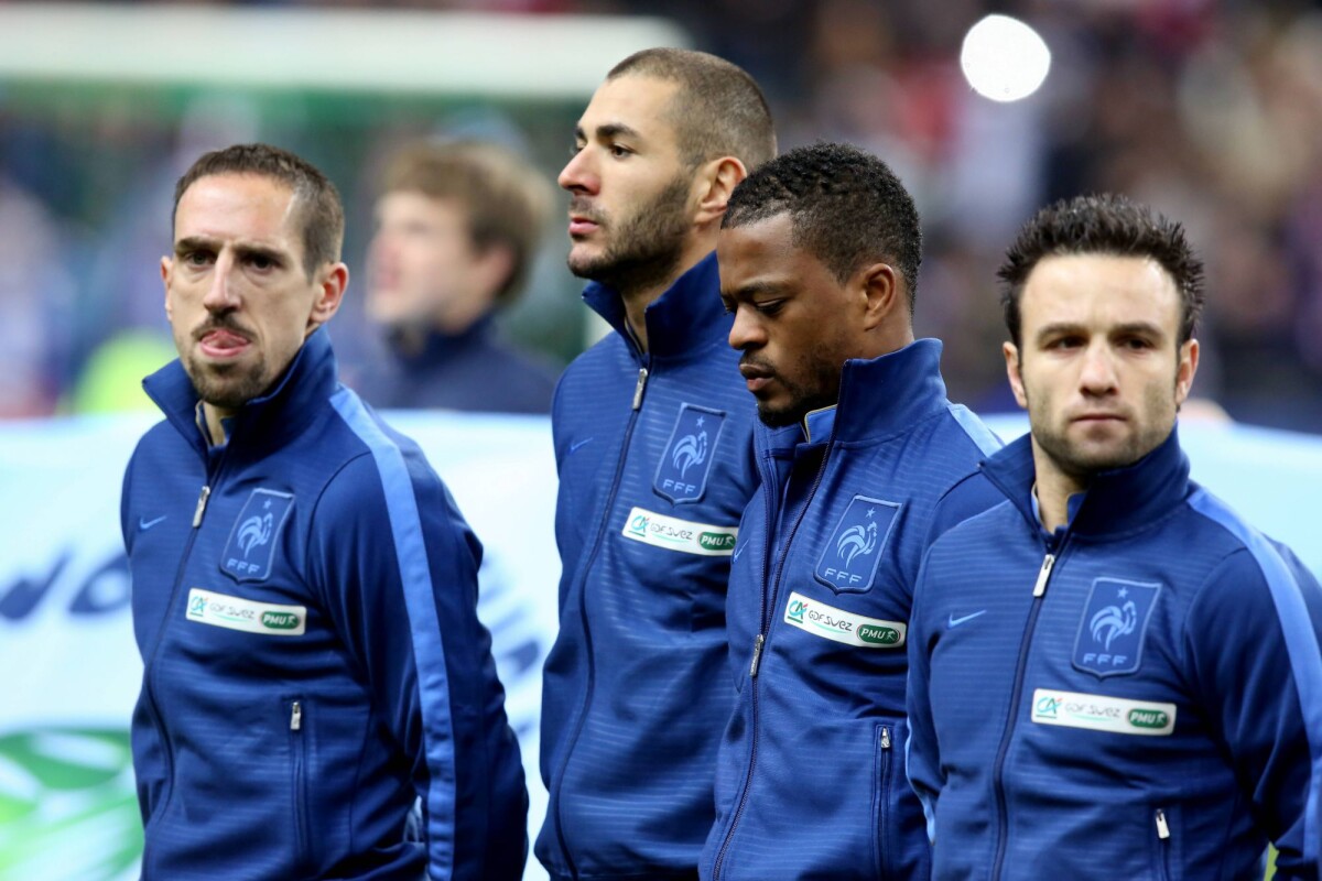 Photo : Franck Ribery, Karim Benzema, Patrice Evra et Mathieu Valbuena ...