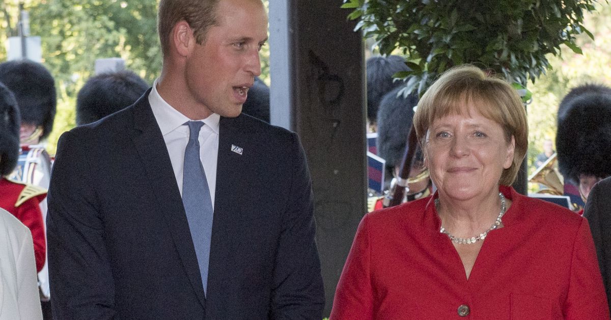 Le prince William, duc de Cambridge, et Angela Merkel - Arrivées au ...