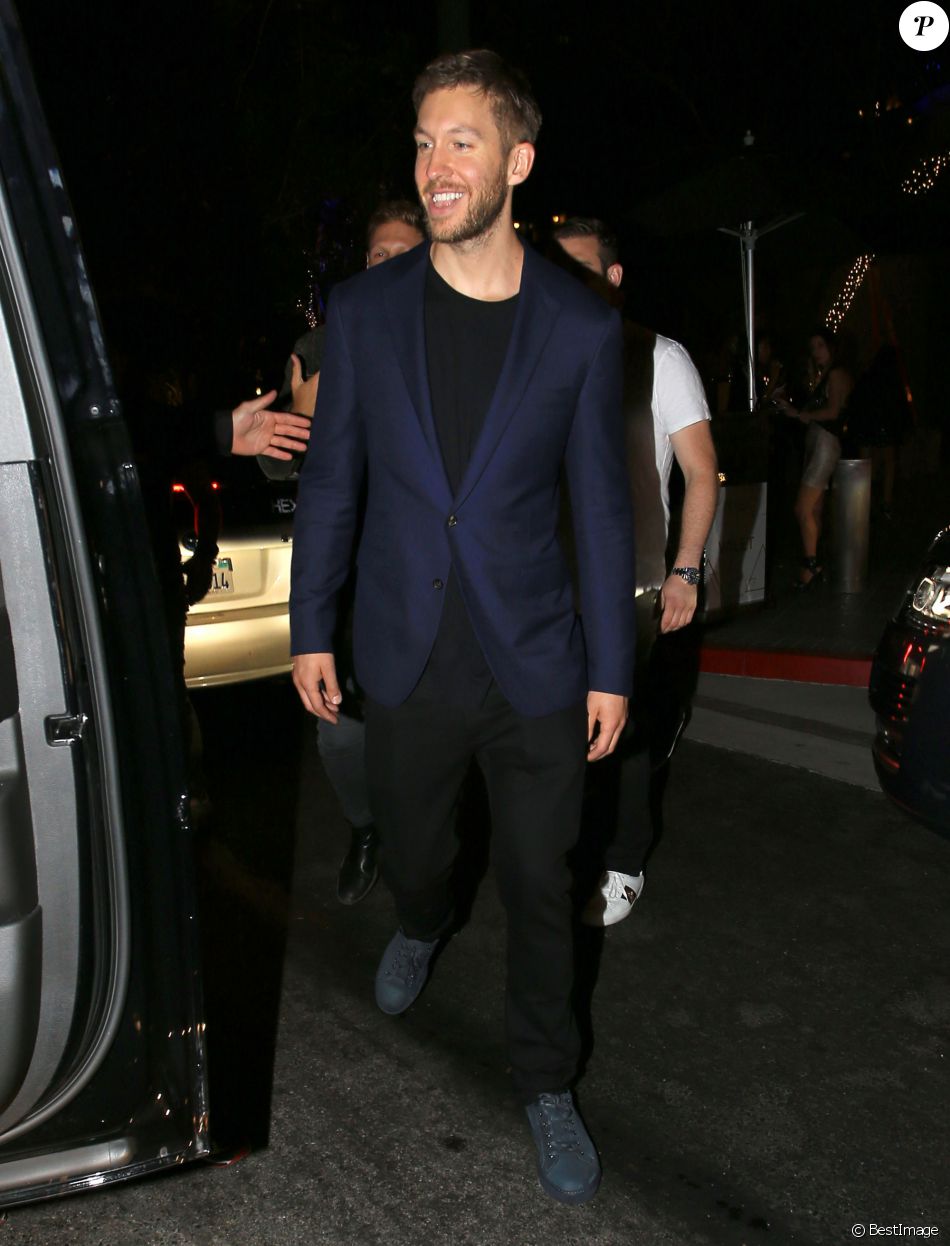 Calvin Harris sortant du Skyspace party à Los Angeles le 14 juillet ...
