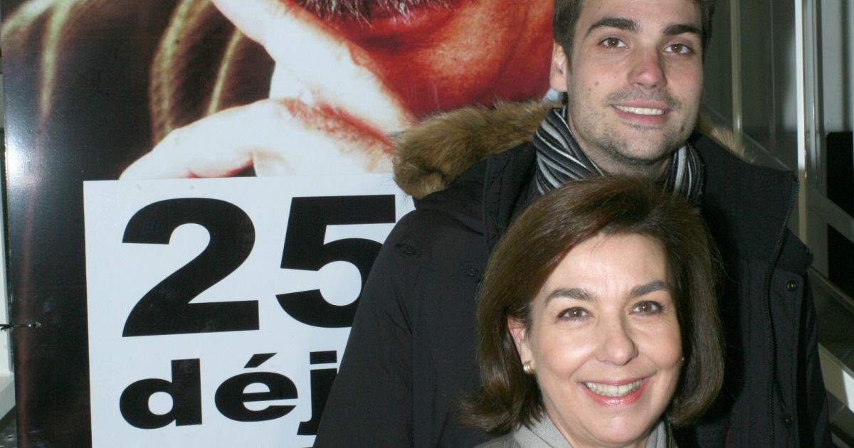 Carole Amiel avec son fils Valentin Livi (fils d'Yves Montand) lors de ...
