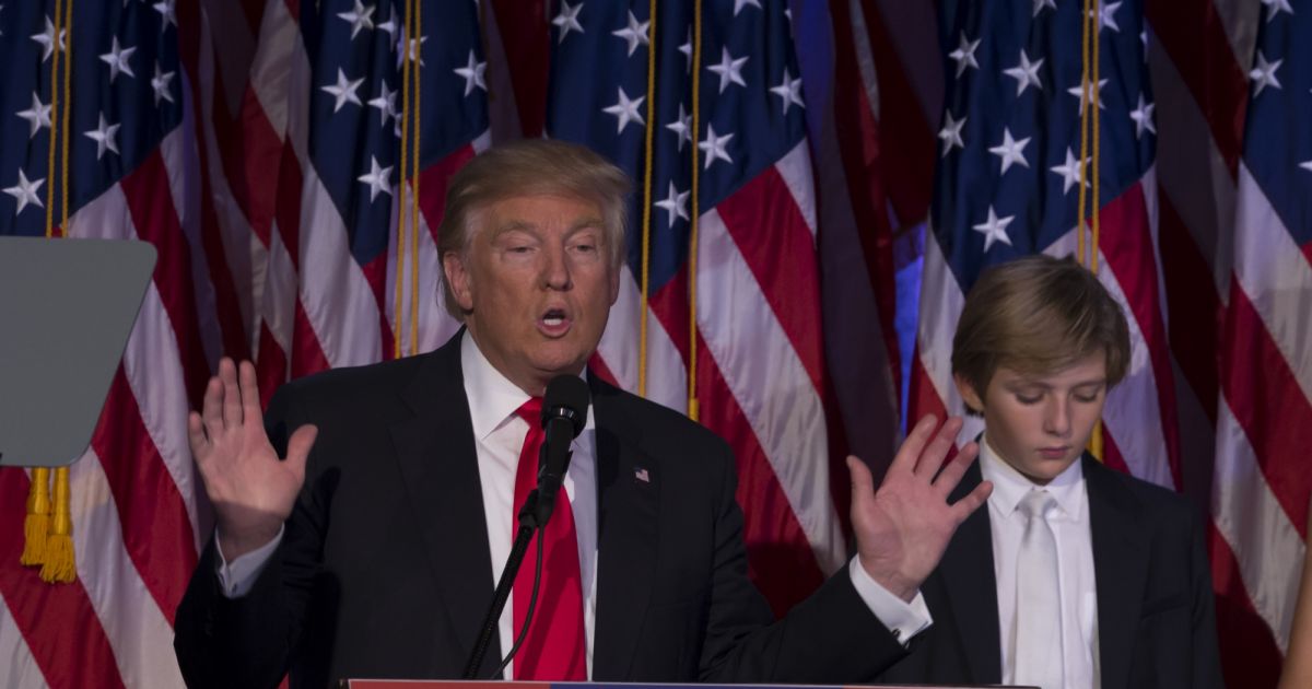 Donald Trump et son fils Barron - Le 45ème président des Etats-Unis ...