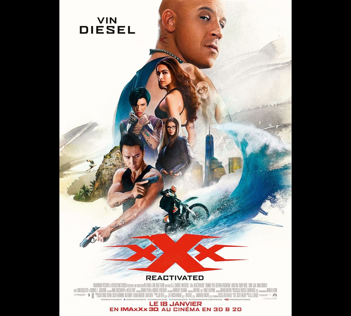 Photo : Affiche du film "xXx: Reactivated", avec Vin Diesel, Samuel L. Jackson, Ruby Rose, Nina ...