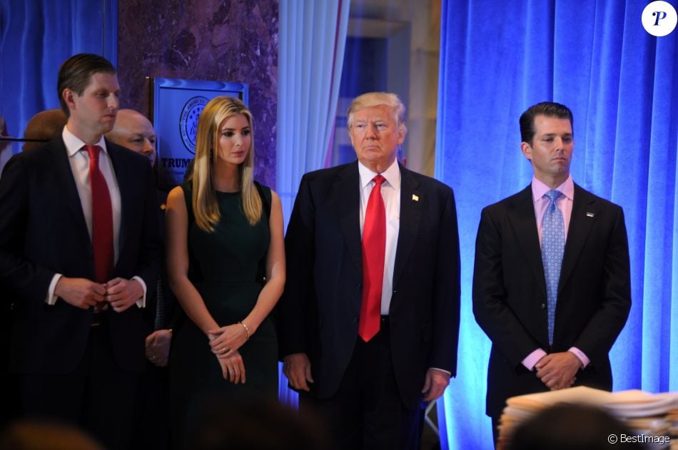 Donald Trump et ses enfants Eric Trump, Ivanka Trump et Donald Trump Jr ...
