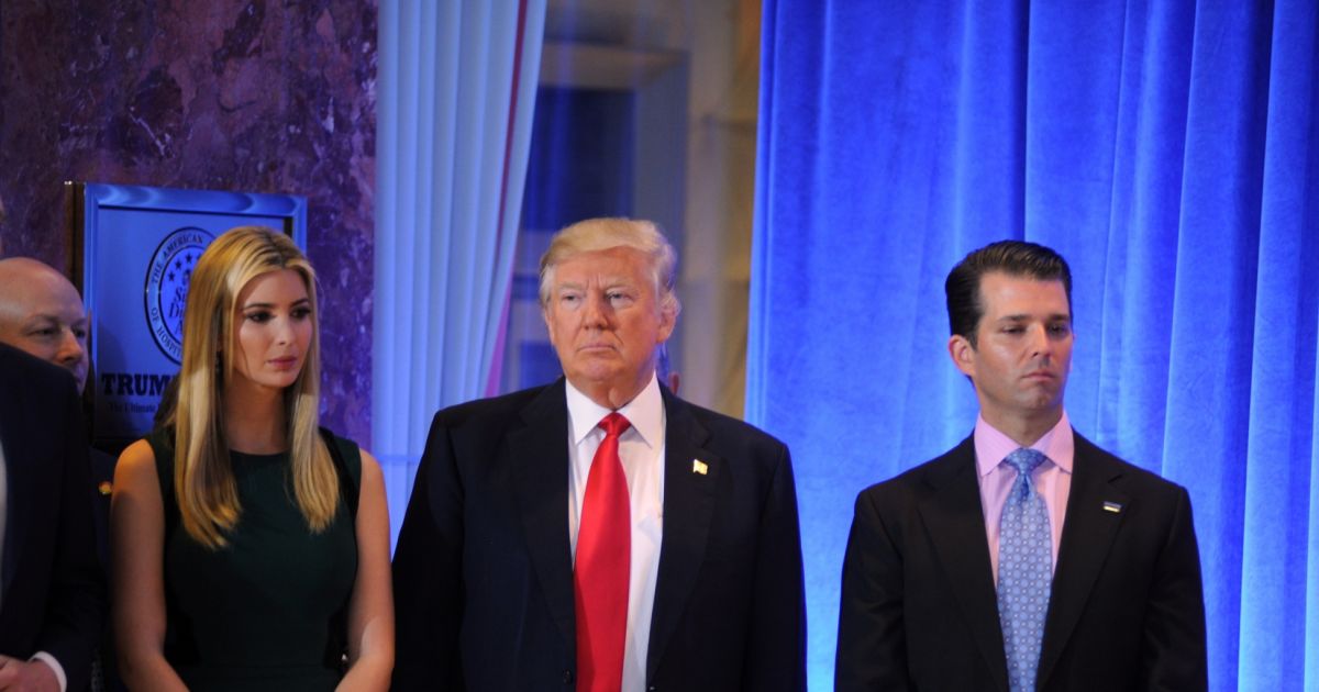 Donald Trump et ses enfants Eric Trump, Ivanka Trump et Donald Trump Jr ...