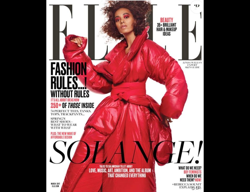 Solange Knowles en couverture du magazine Elle au mois de mars 2017 ...