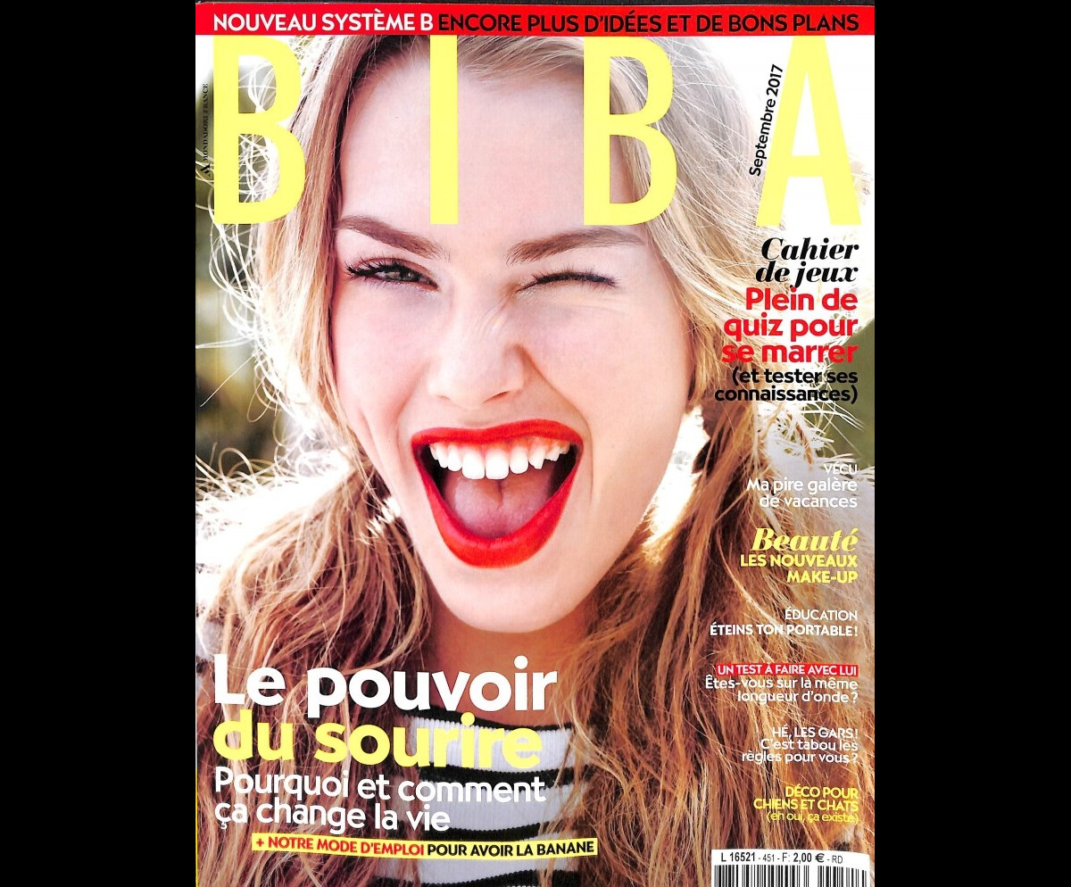 Photo : Le magazine Biba, en kiosques le 1er août 2017. - Purepeople