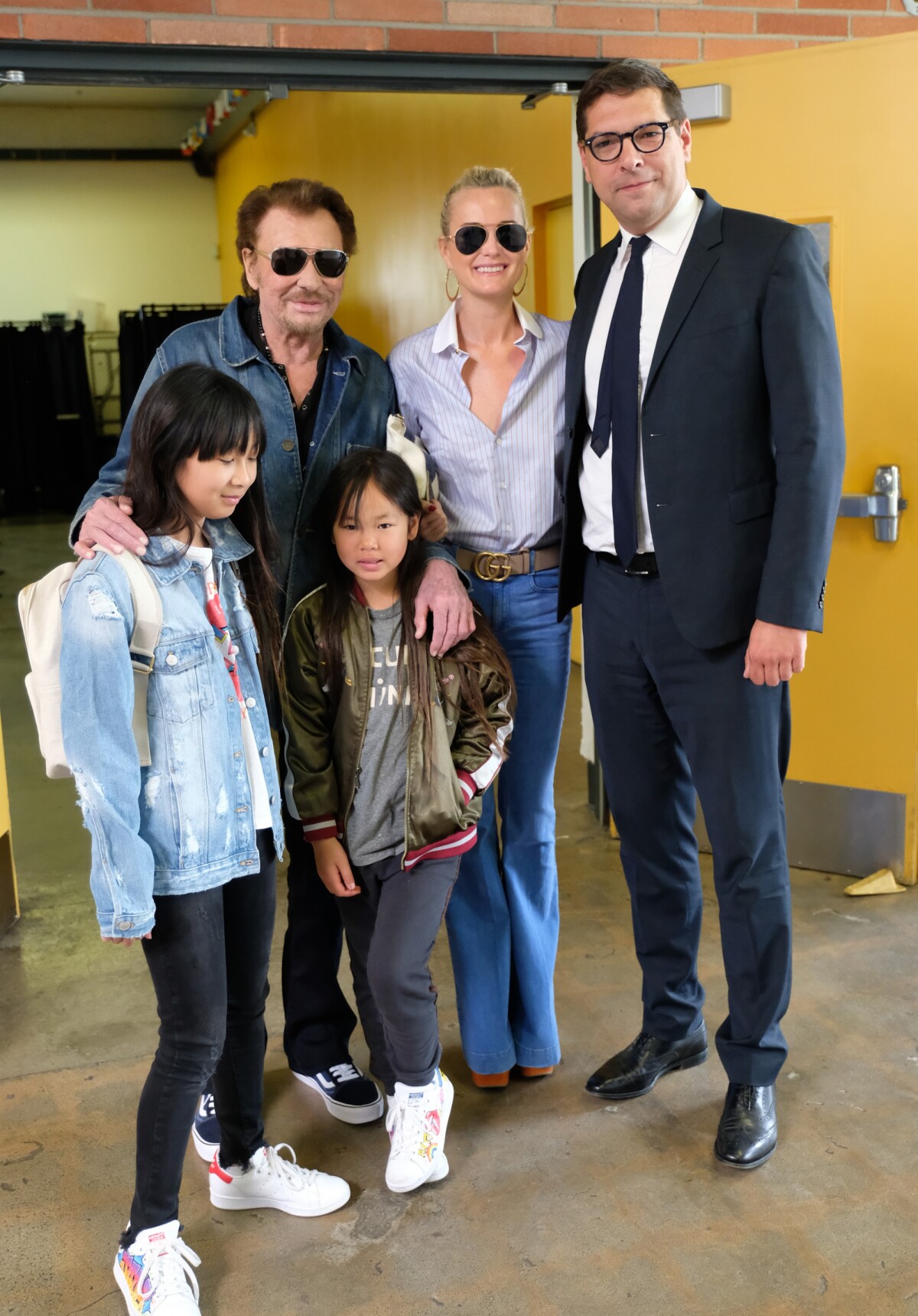 Photo : Exclusif - - Johnny Hallyday, sa femme Laeticia et leurs filles ...
