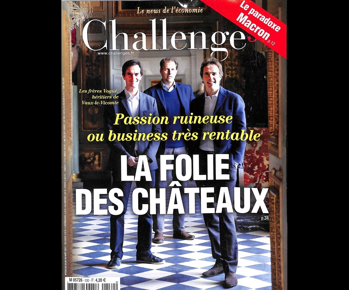 Photo : Magazine "Challenges", en kiosques le 24 août 2017. - Purepeople