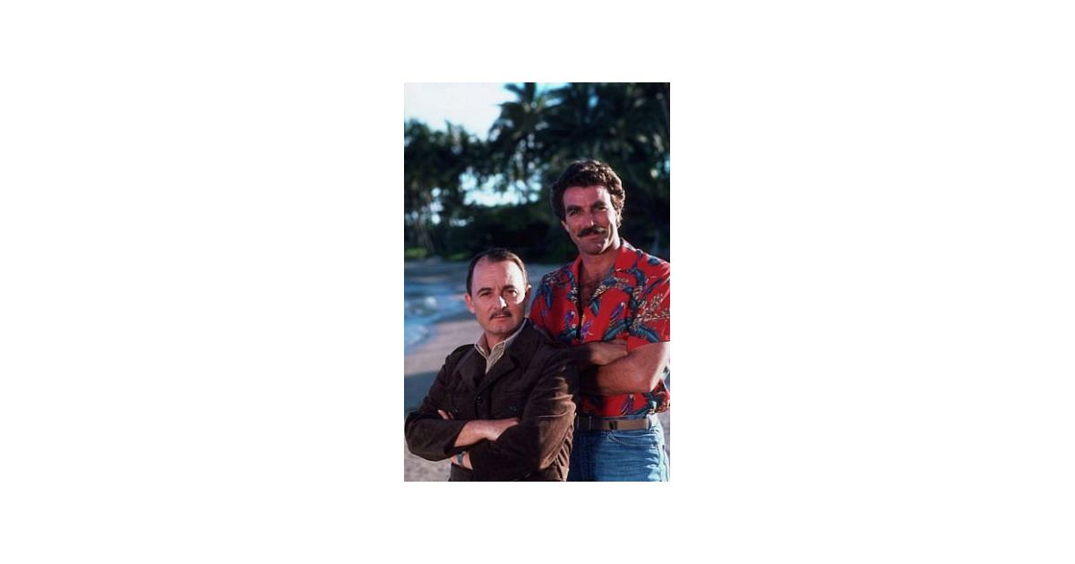 John Hillerman et Tom Selleck dans Magnum - Purepeople