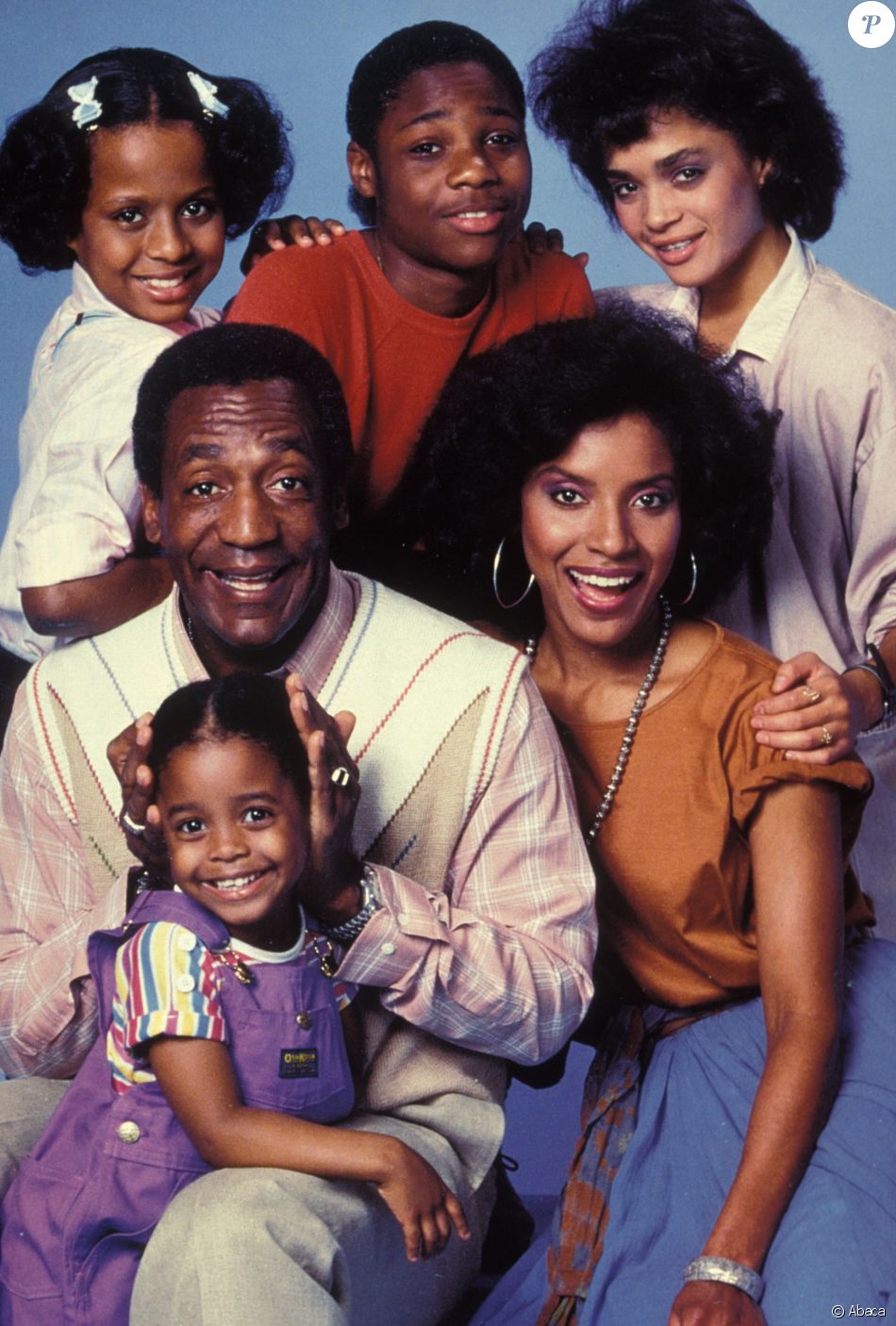 Bill Cosby en 1984 avec sa famille du Cosby Show - Purepeople