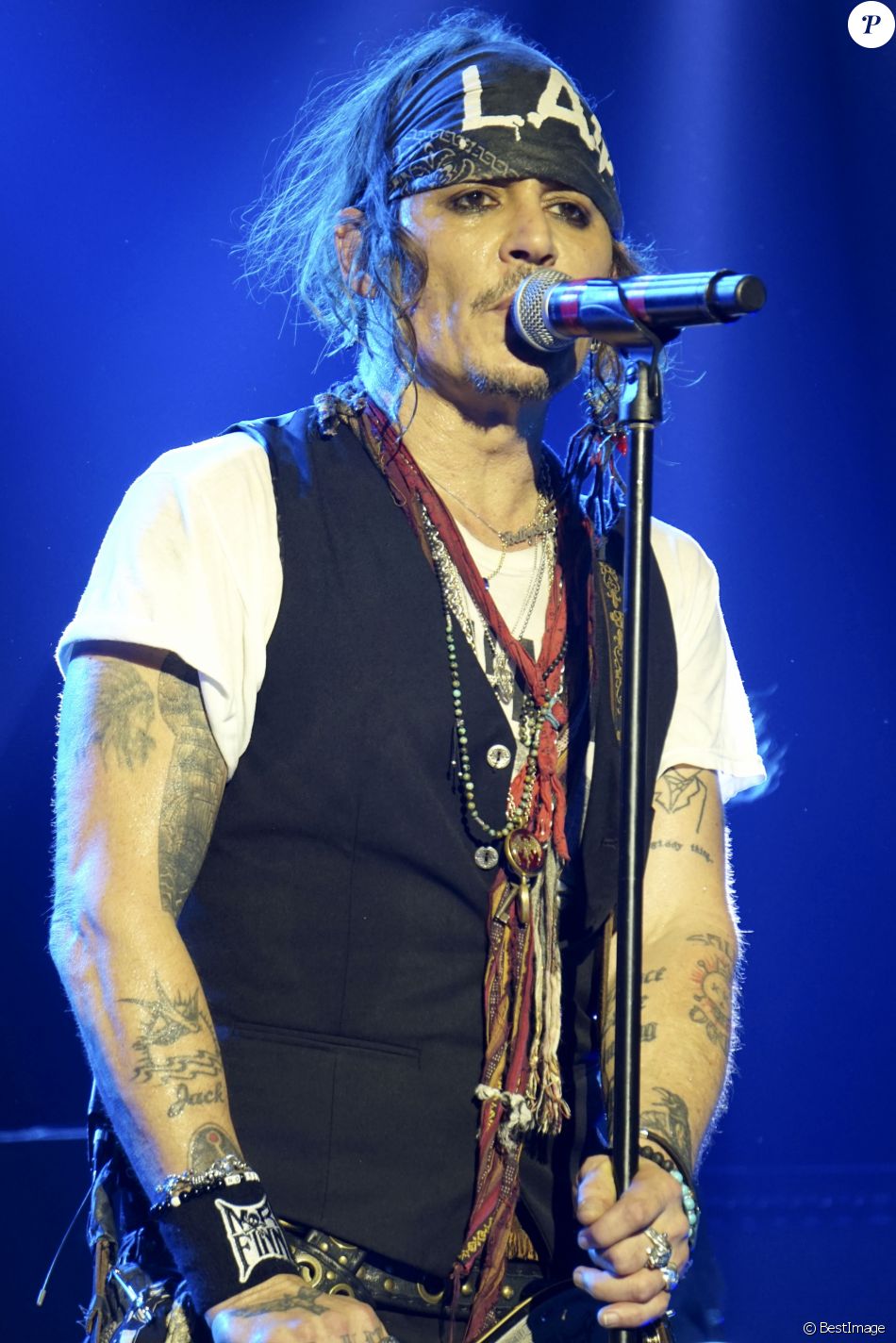 Johnny Depp du groupe Hollywood Vampires en concert au Tollwood ...