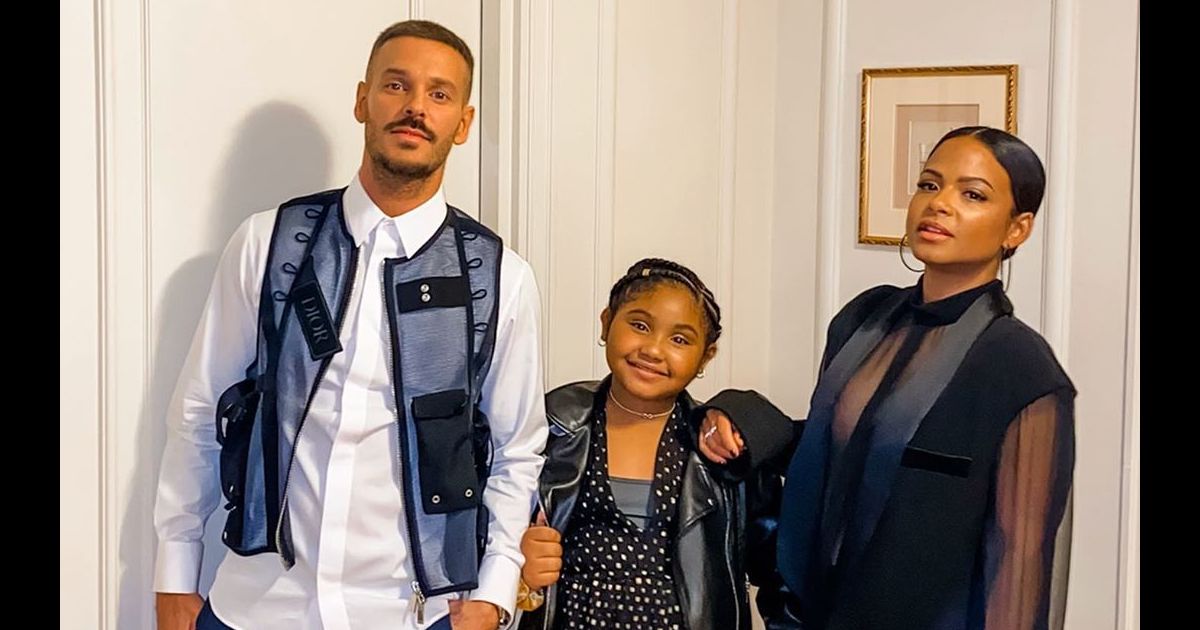 M. Pokora avec sa belle-fille Violet et sa compagne Christina Milian ...