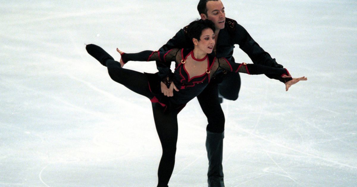 Sarah Abitbol et Stéphane Bernadis lors des championnats du monde de ...
