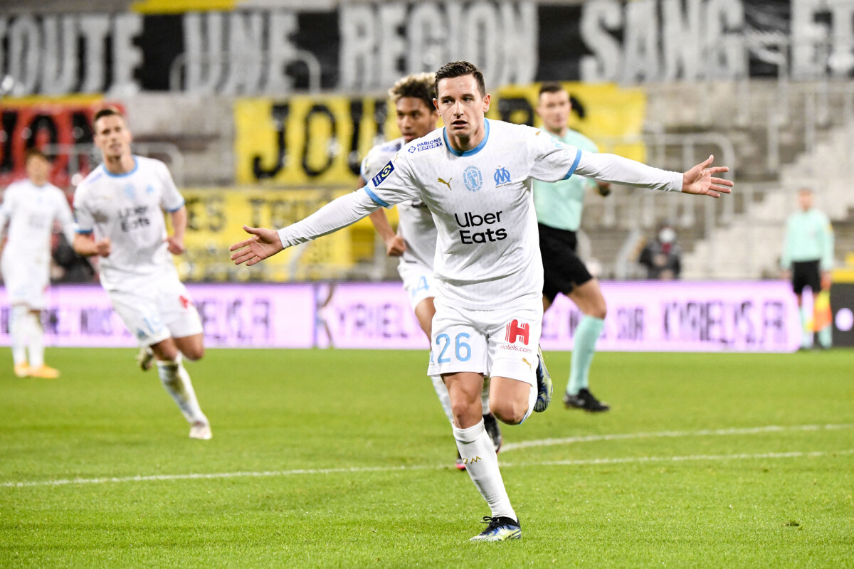 Photo : Florian Thauvin lors du match Olympique de Marseille - RC Lens ...