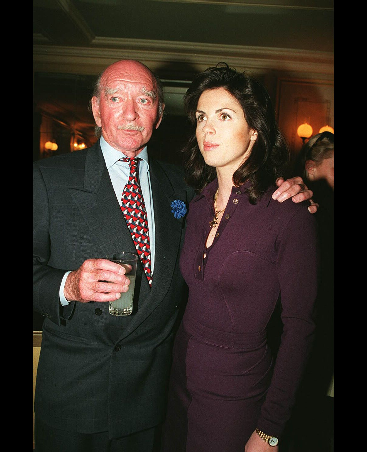 Photo : Eddie Barclay et son épouse Caroline Barclay en mars 1996 ...
