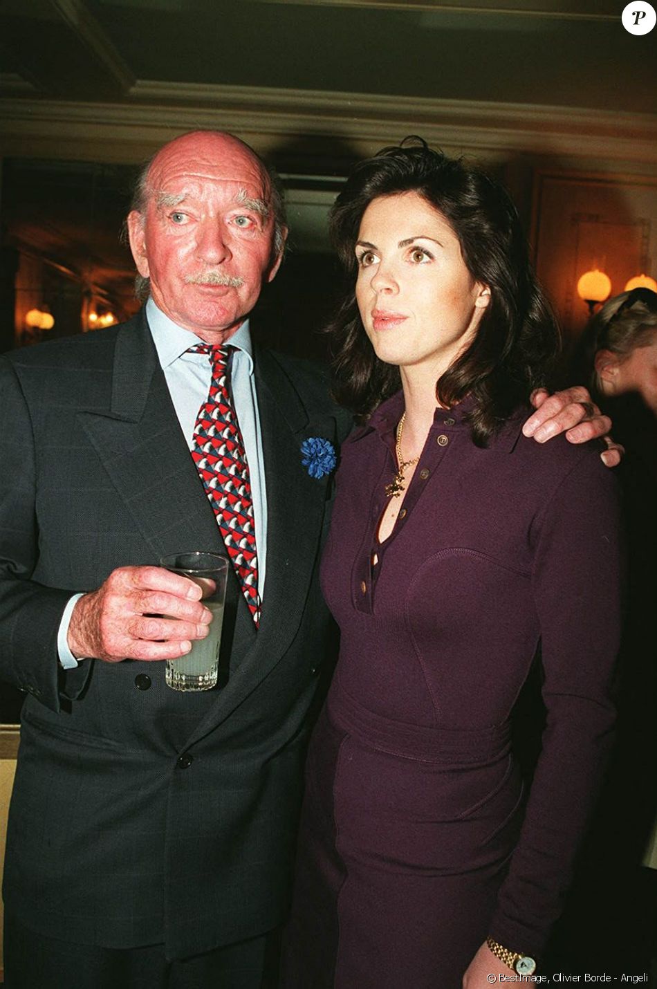 Eddie Barclay et son épouse Caroline Barclay en mars 1996. - Purepeople