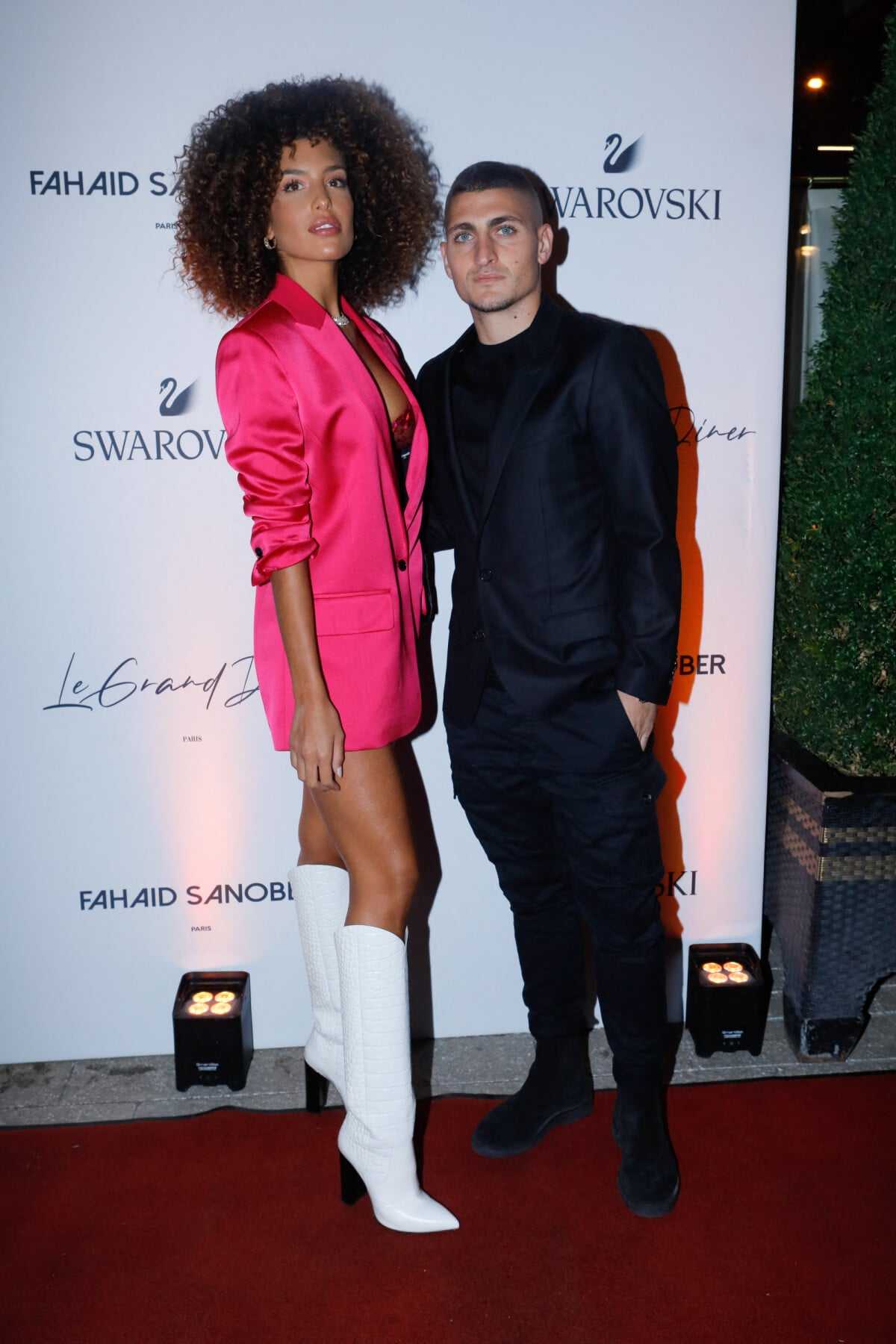 Photo : Marco Verratti et sa compagne Jessica Aidi au photocall de la ...