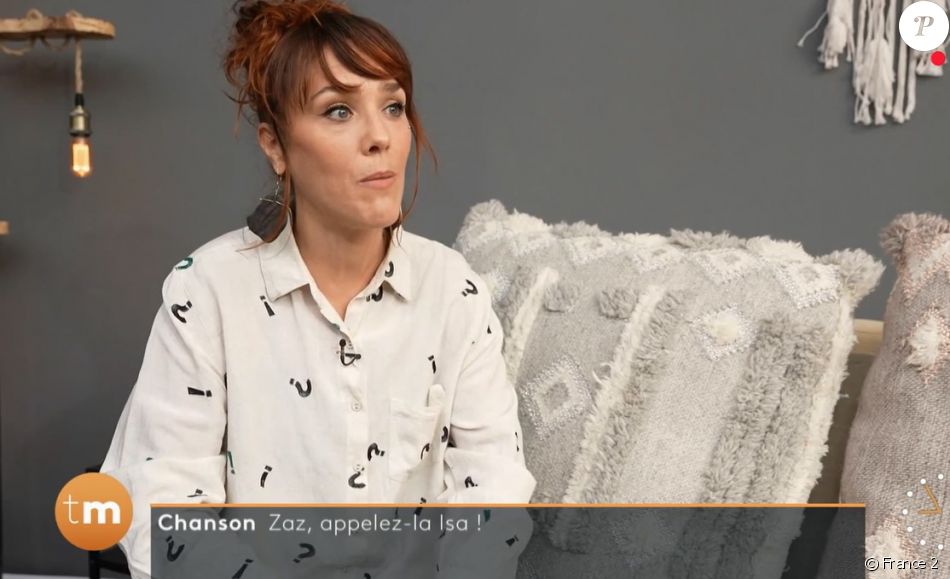 Zaz dans l'émission Télé Matin sur France 2. Le 16 octobre 2021 ...