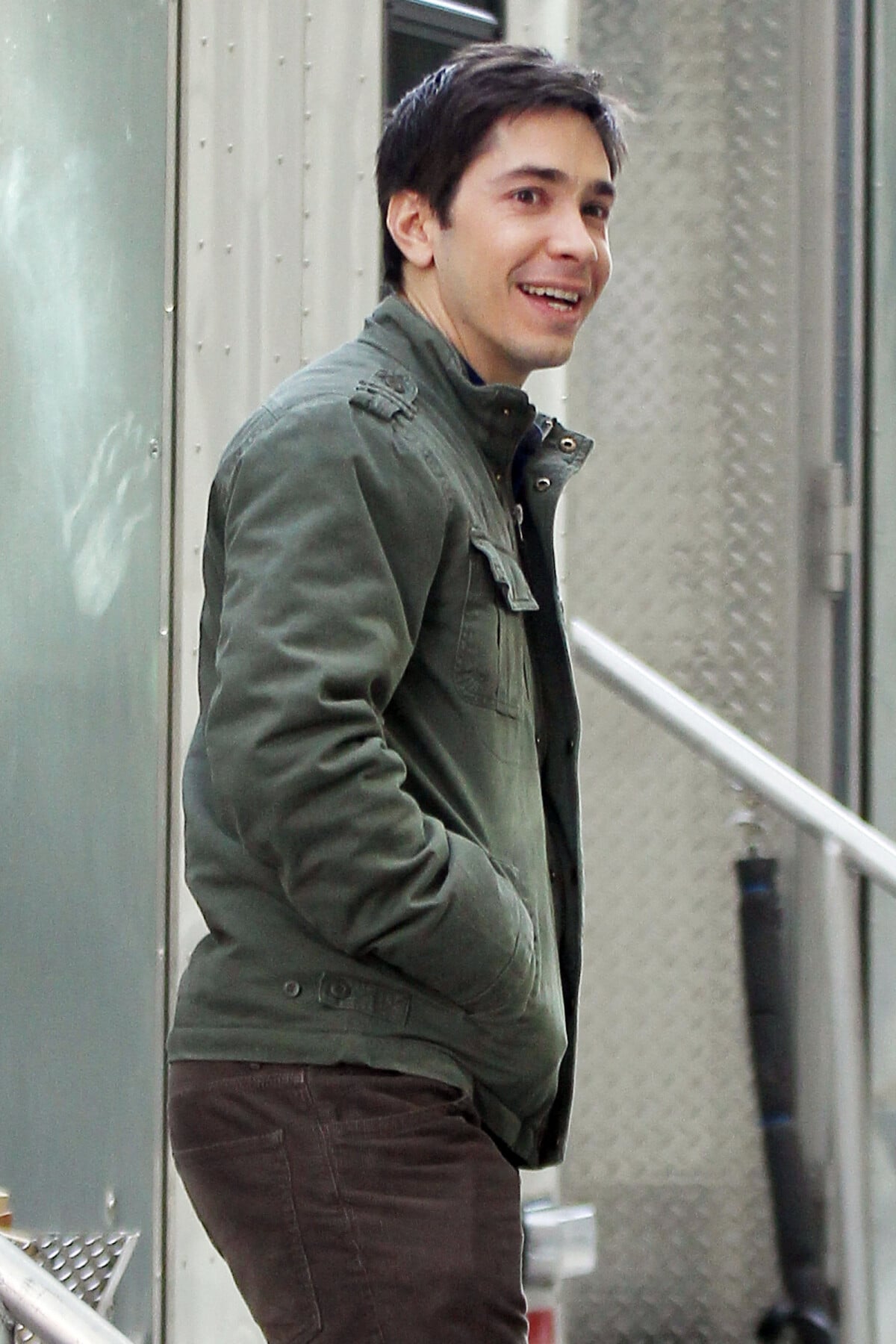 Photo : Justin Long sur un tournage à New York, en 2012. - Ode (Purepeople)