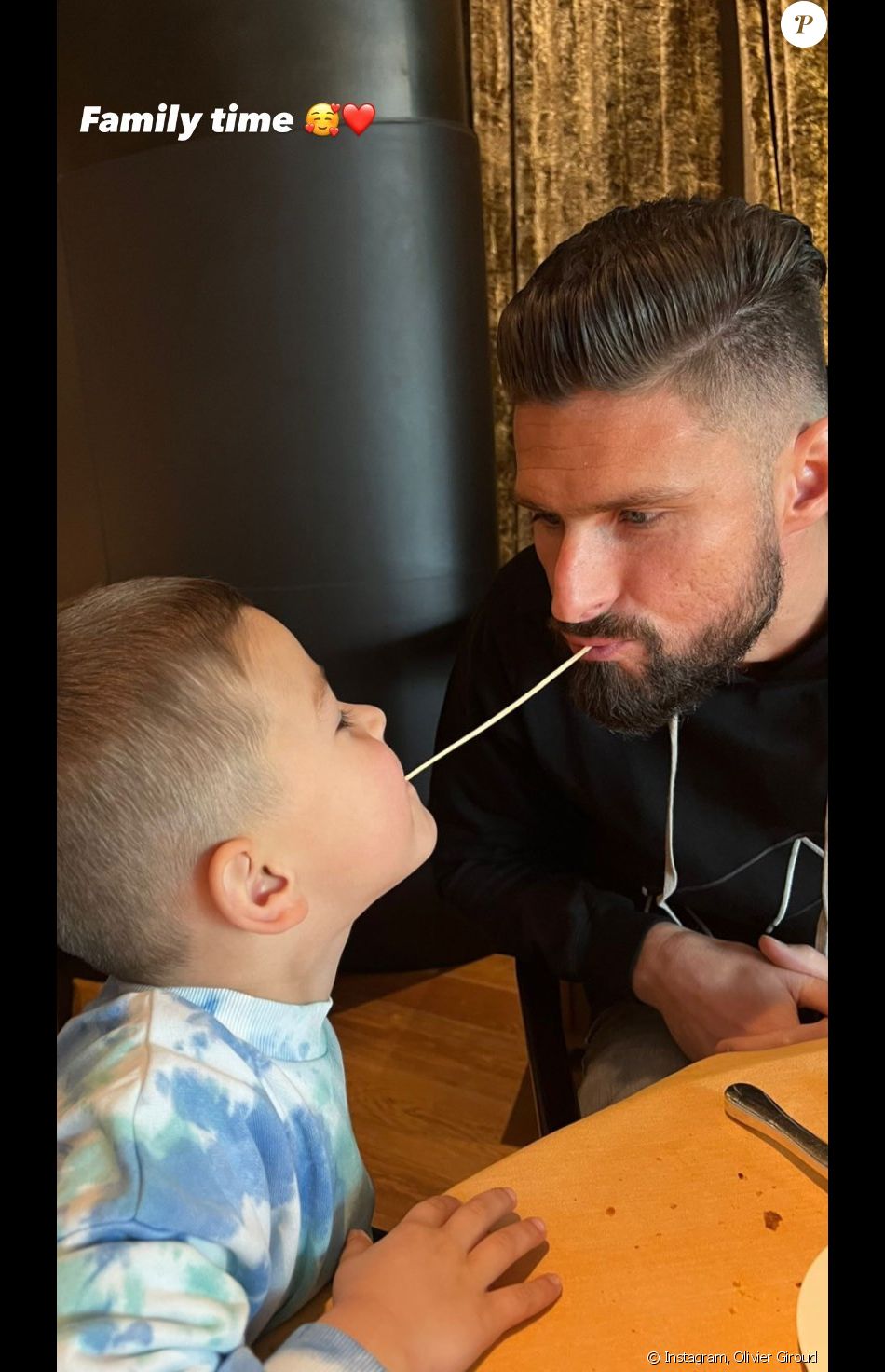 Olivier Giroud et ses enfants. - Purepeople