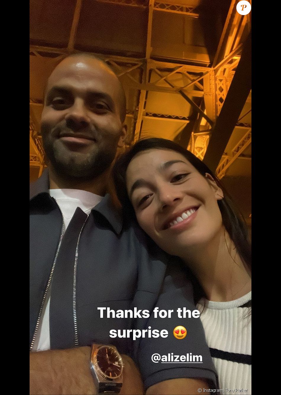 Tony Parker et Alizé Lim au concert d'Orelsan. - Purepeople
