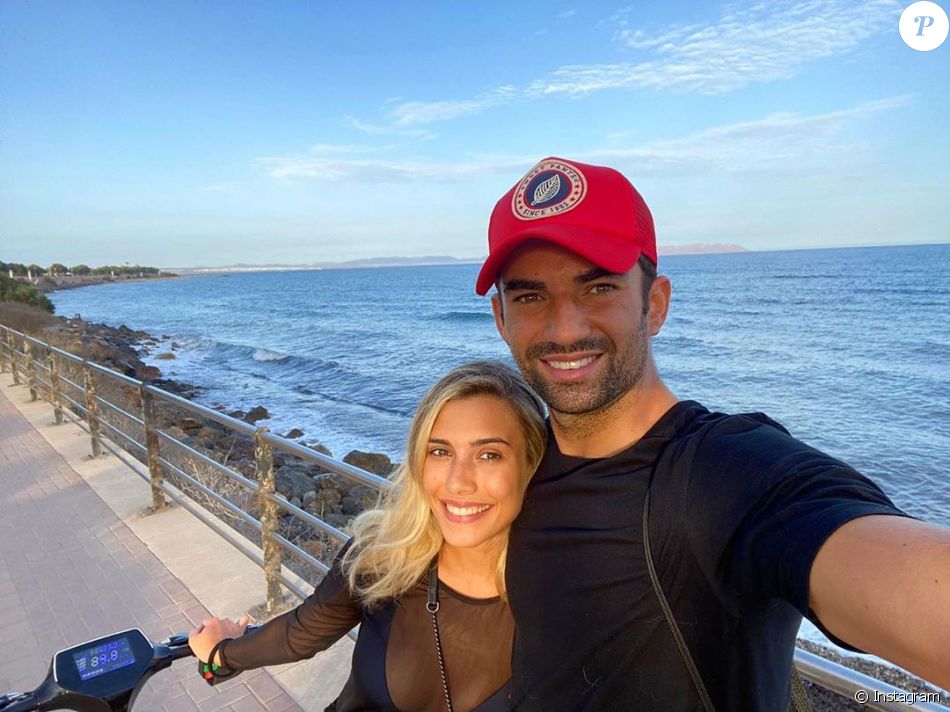 Enzo Zidane et sa chérie Karen Goncalves en août 2020. - Purepeople