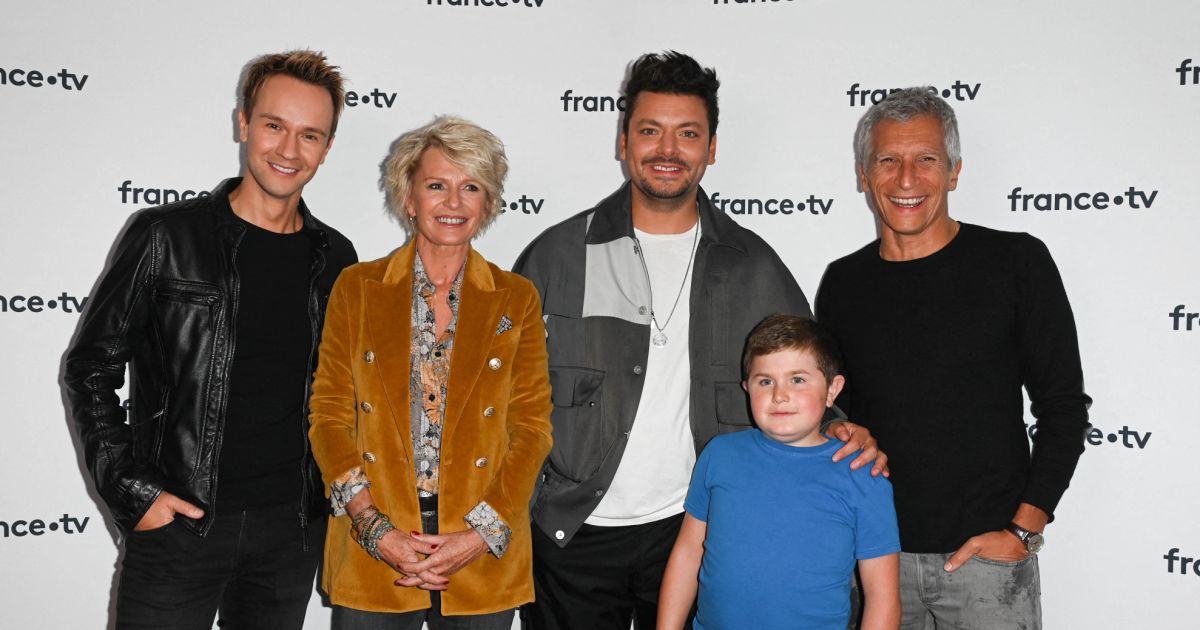 Cyril Féraud, Sophie Davant, Kev Adams et Nagui - Conférence de presse du Telethon 2022 à Paris ...