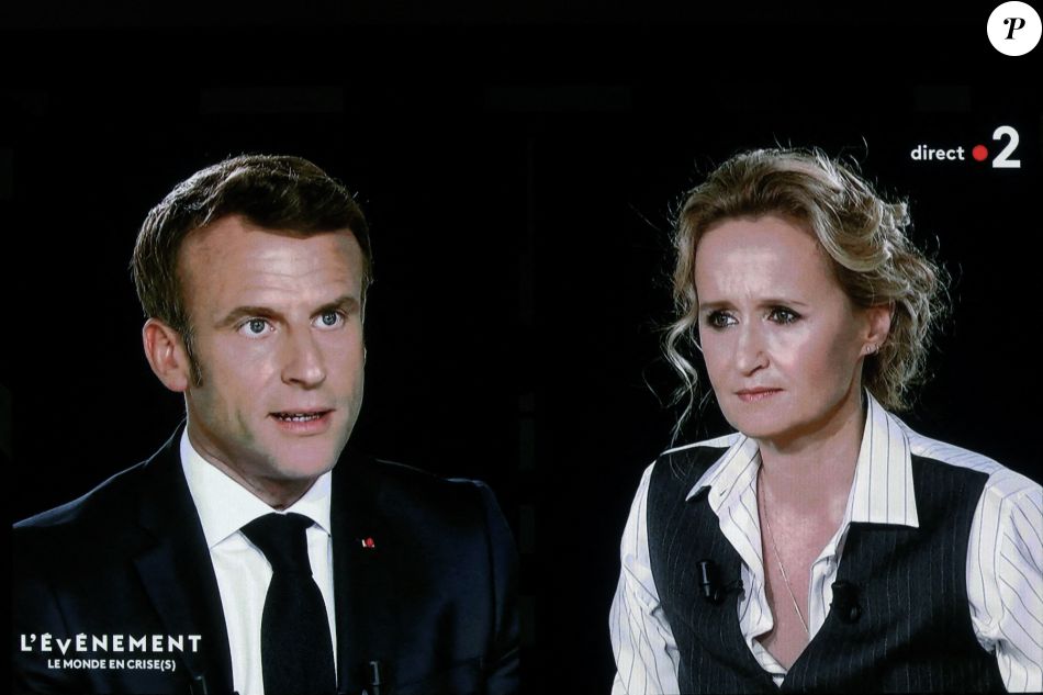 Le président français Emmanuel Macron durant une interview de la ...