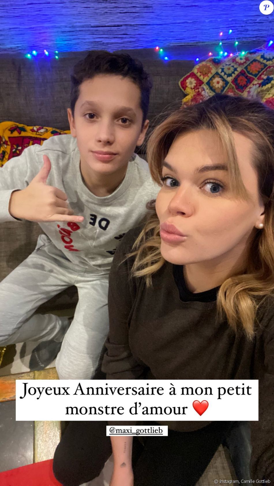 Camille Gottlieb et son frère Maxime sur Instagram. Le 27 novembre 2022. - Purepeople