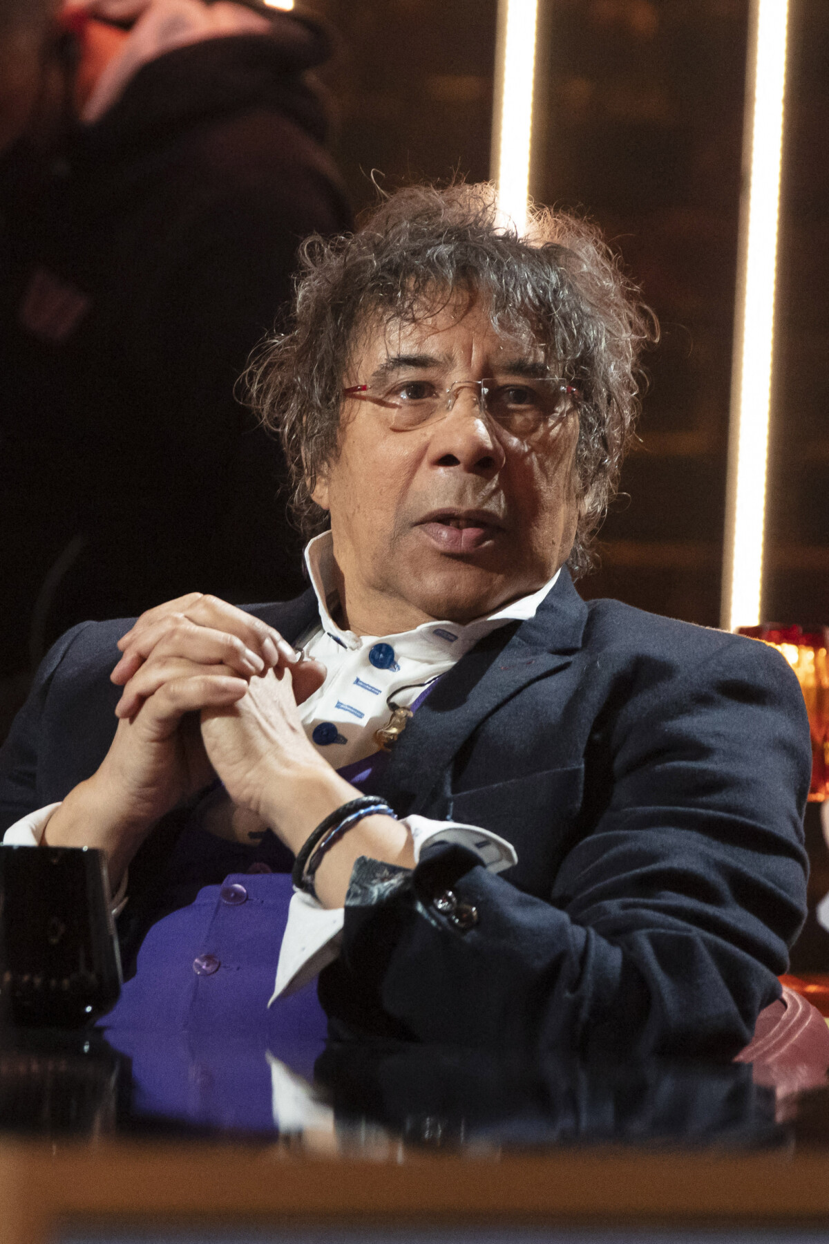 Photo : Laurent Voulzy lors de l'enregistrement de l'émission "On est ...
