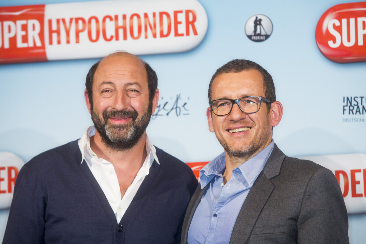 Photo : Kad Merad et Dany Boon lors du photocall du film " Supercondriaque " à Berlin, le 31 ...
