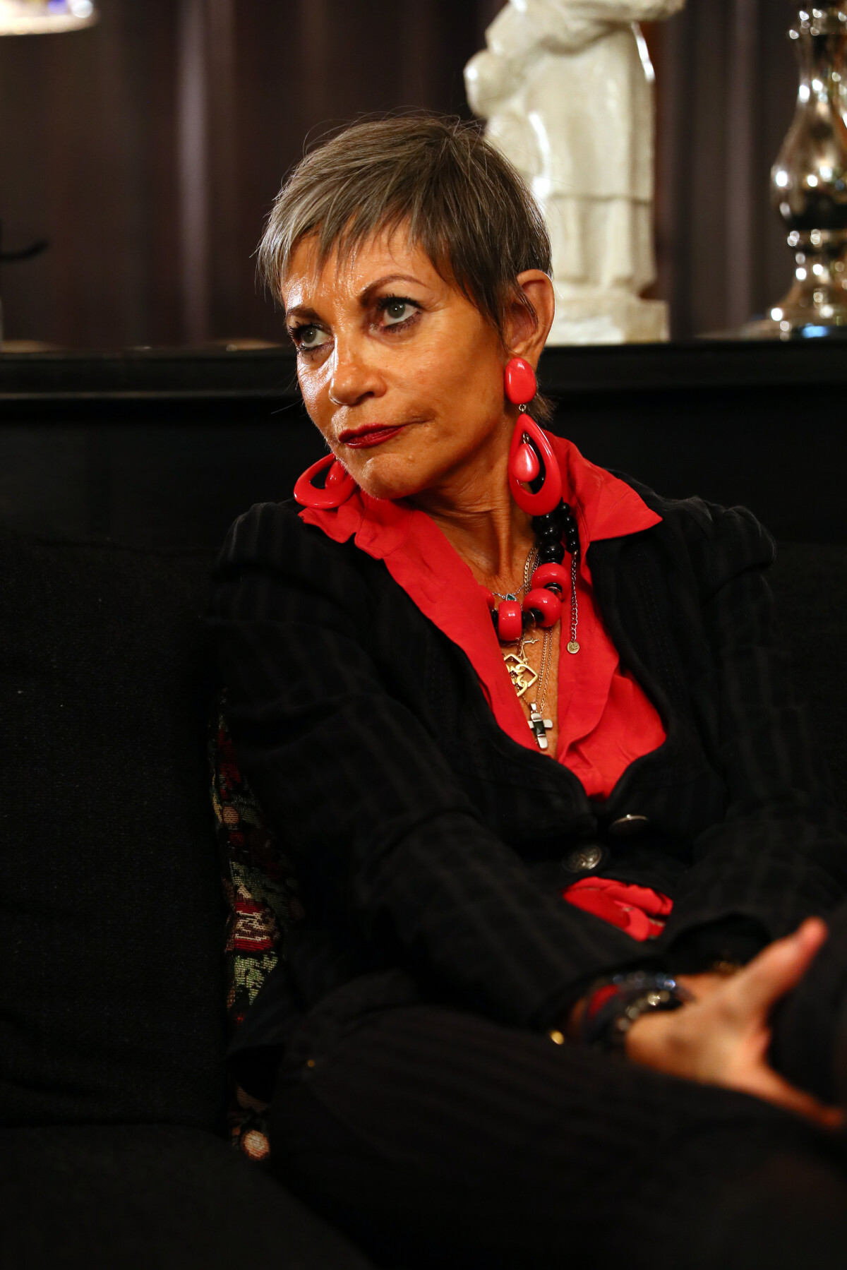 Photo : Exclusif - Isabelle Morini-Bosc dans le chalet à Köngäs ...