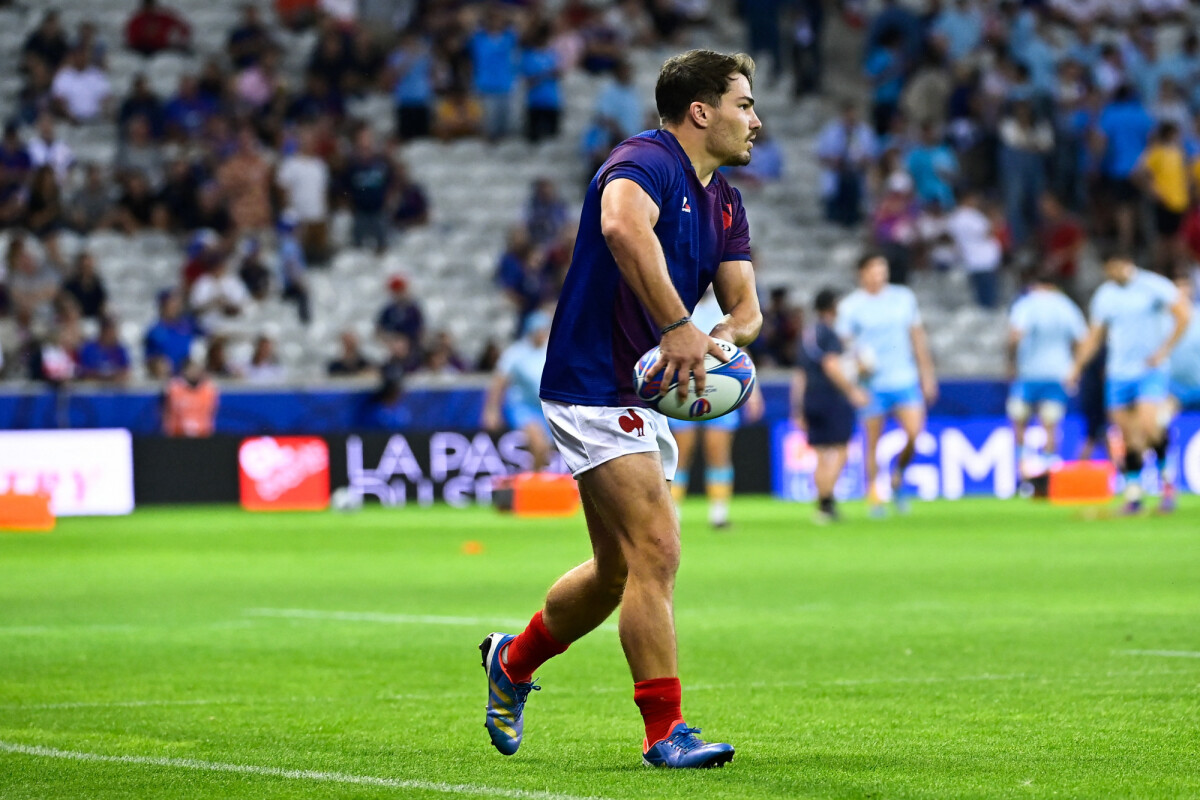 Photo : Antoine Dupont ( - France ) - - Coupe du Monde de Rugby France 2023 du match de Poule A ...
