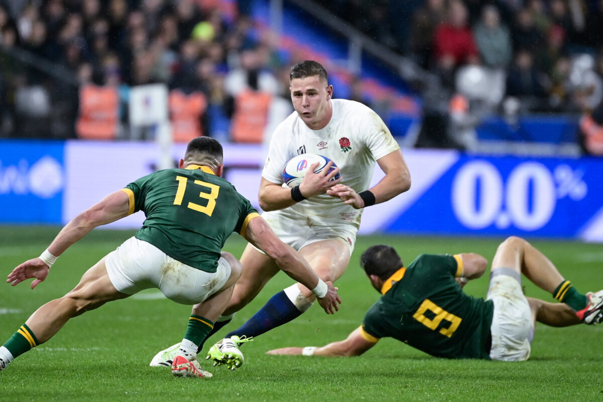 Photo : FREDDIE STEWARD ( 15 - Angleterre ) - JESSE KRIEL ( 13 ...