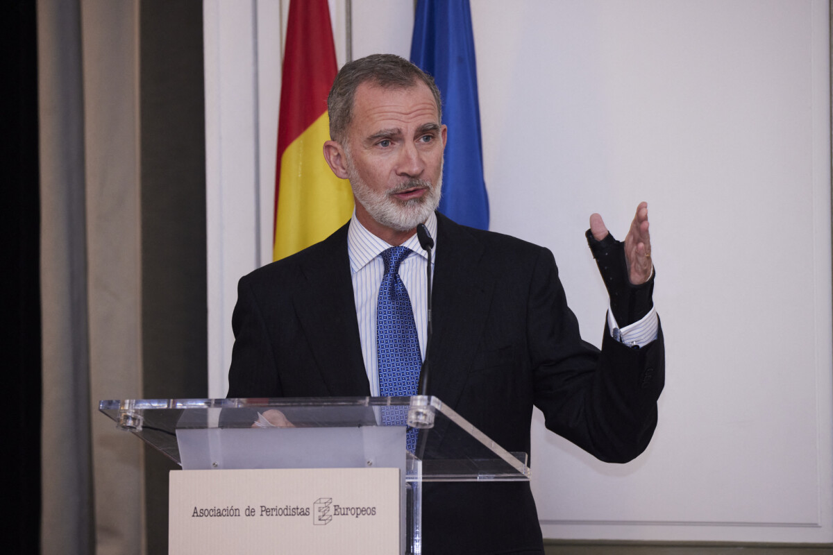 Photo : Le roi Felipe VI est quant à lui toujours blessé à la main Le roi Felipe VI d'Espagne ...