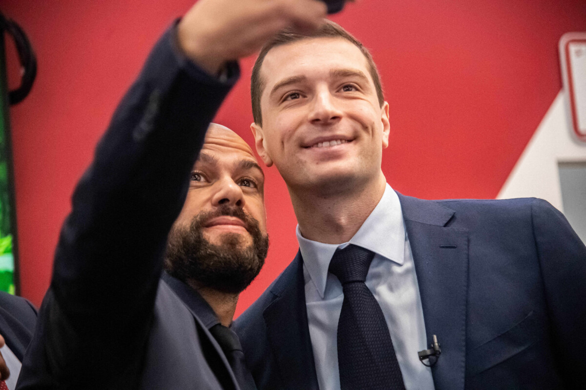 Photo : Jordan Bardella, président du Rassemblement national (RN ...